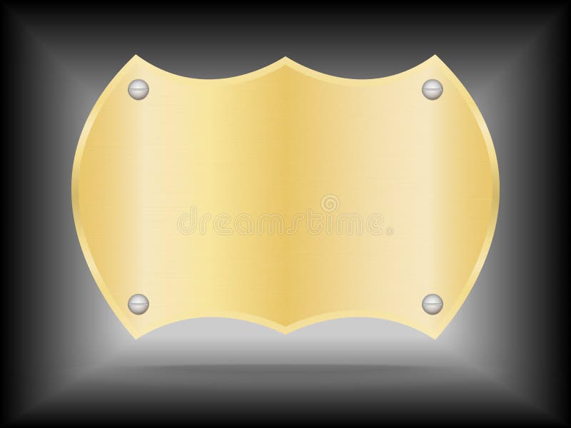 Vector Metallic Gold Name Plate or Gold Label Metal Stock Vector ...