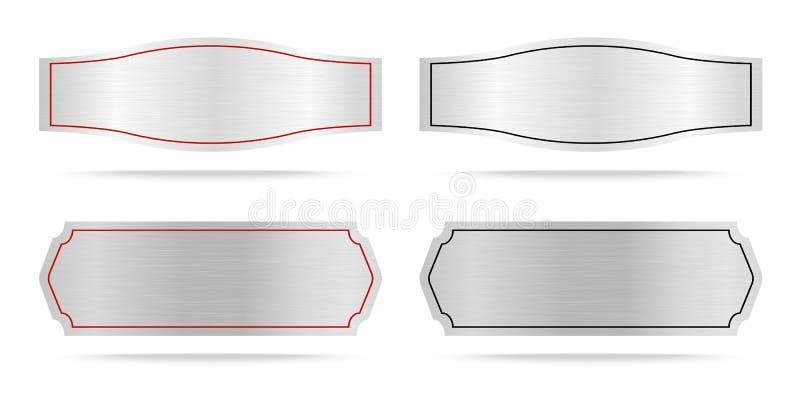 Vector Metallic Labels or Metal Name Plate Stock Vector - Illustration ...