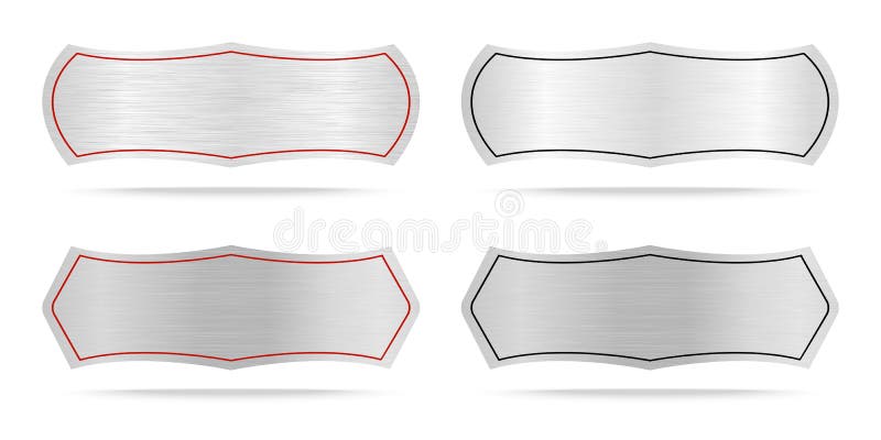 Vector Metallic Labels or Metal Name Plate Stock Vector - Illustration ...