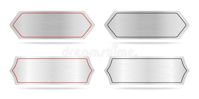 Vector Metallic Name Plate or Metal Label Stock Vector - Illustration ...