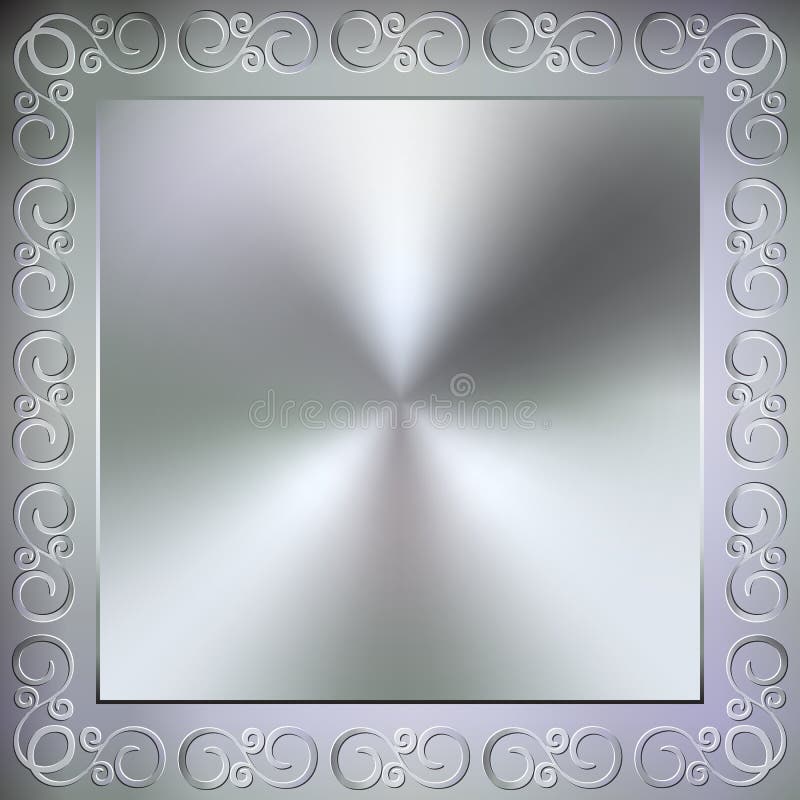 Vector Metallic Square Background with Frame and Stock Vector ...