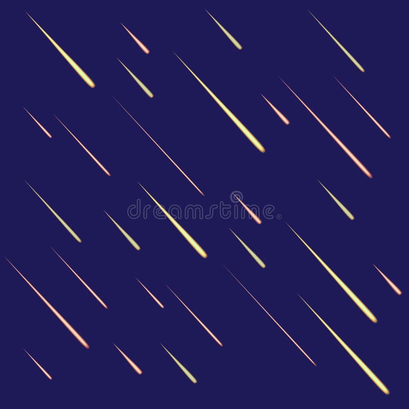 Vector Meteor Rain Background Template, Glowing Motion Lights on Dark ...