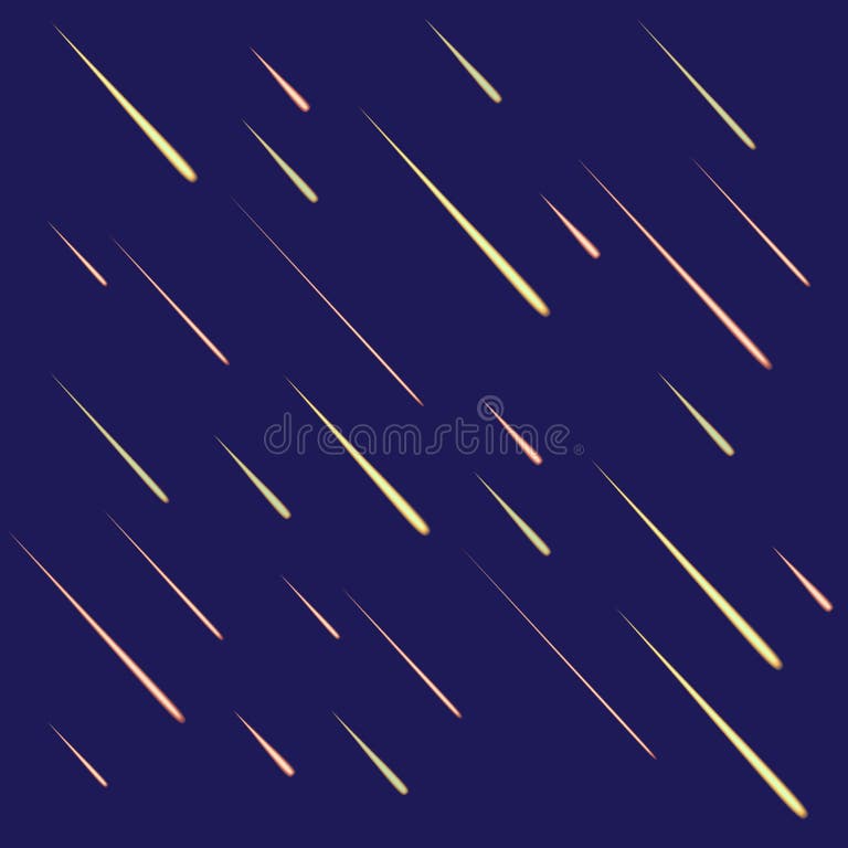 Vector Meteor Rain Background Template, Glowing Motion Lights on Dark ...