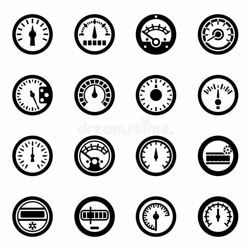 Vector meter icon set stock vector. Illustration of pictogram - 52798056