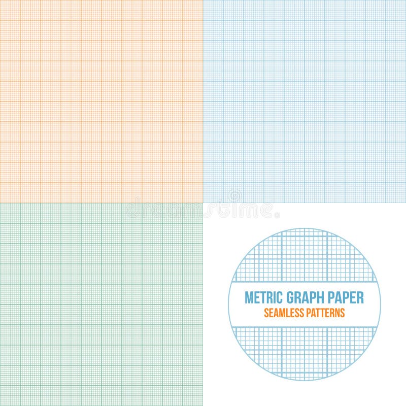 Vector Metric Graph Paper Seamless Patterns Set Stock Vector ...