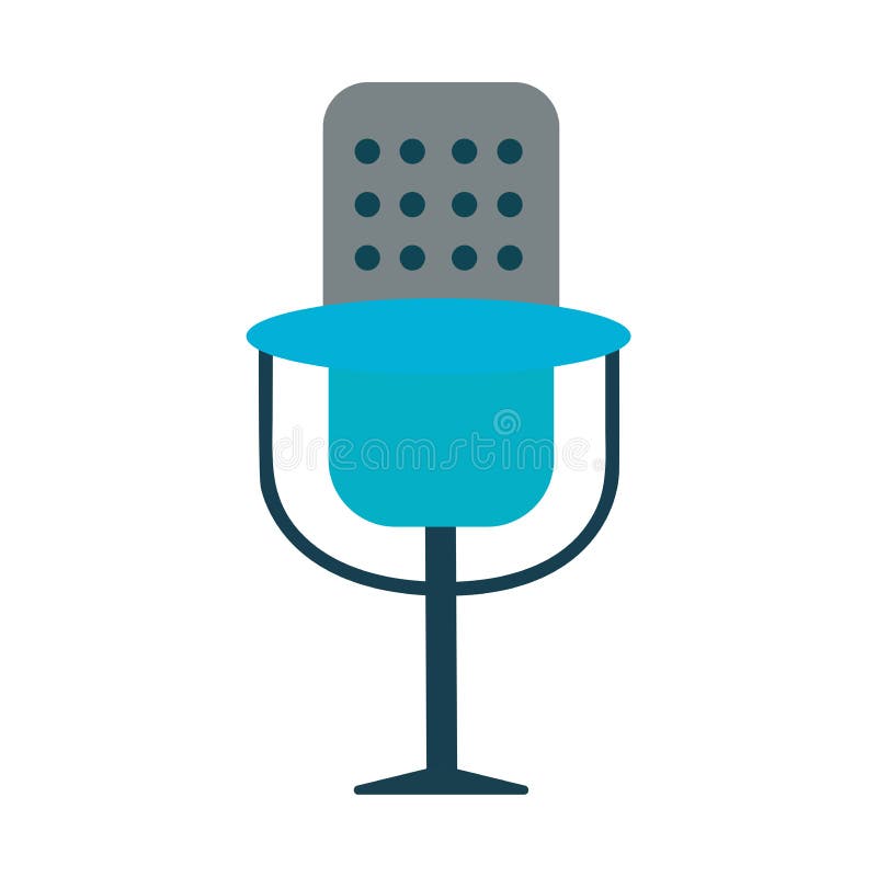 Vector Illustration of Microphone Icon Colored Line. Beautiful Media ...