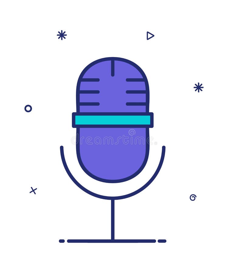 Vector Microphone Icon in a Modern Style Stock Illustration ...