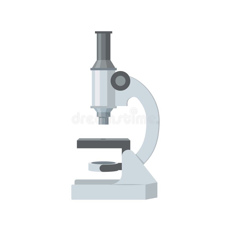 Vector Microscope Icon in Simple Flat Style Stock Vector - Illustration ...