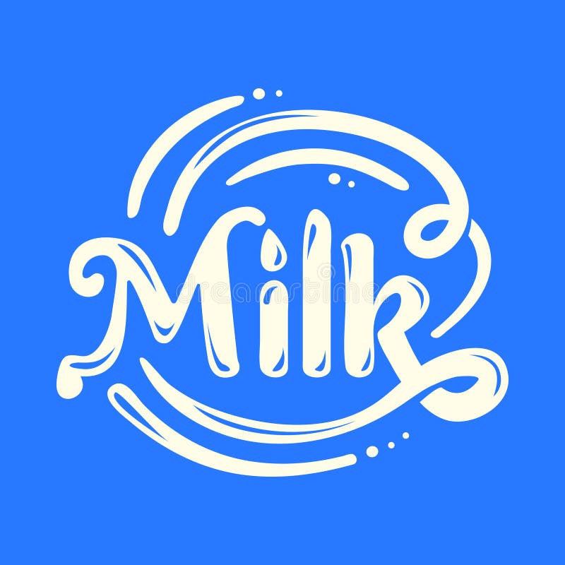 Vector Milk Logo Concept on Blue Background Stock Vector - Illustration ...
