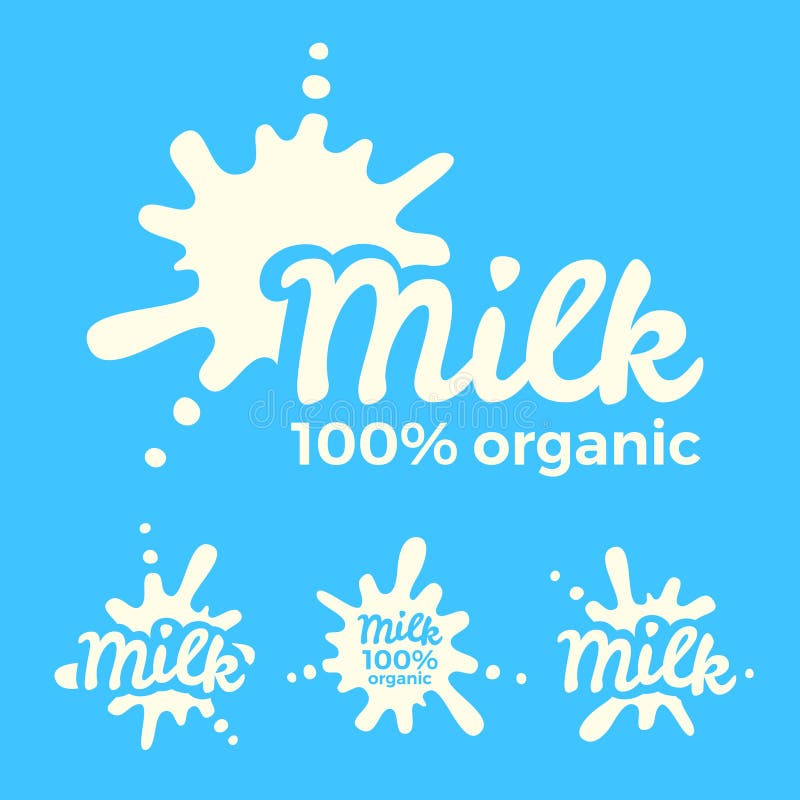 Vector Milk Logo Concepts Collection Stock Vector - Illustration of ...