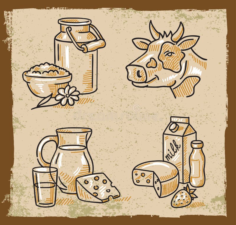 Vector milk products stock vector. Illustration of health - 69989107