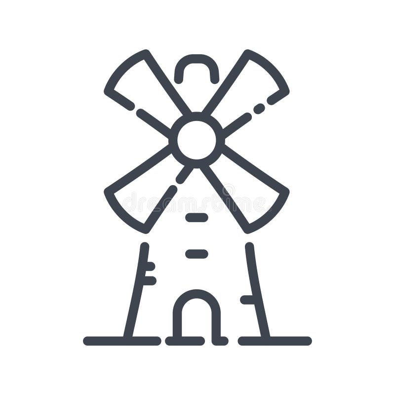 Vector Mill Line Icon Isolated. Agriculture Symbol Stock Vector ...
