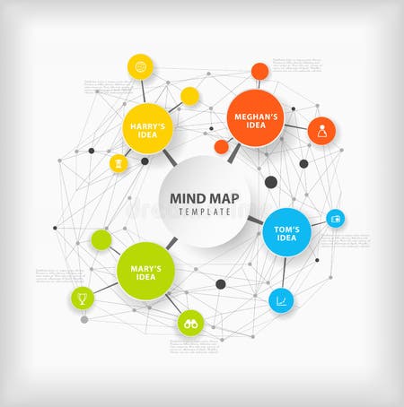 Vector Mind Map Template with Colorful Circles. Stock Vector ...
