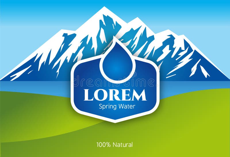 Minimal Natural Mountain Spring Water Logo Design Label Template Stock ...