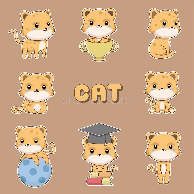 Mini cat stock image. Illustration of adorable, happy - 264182803