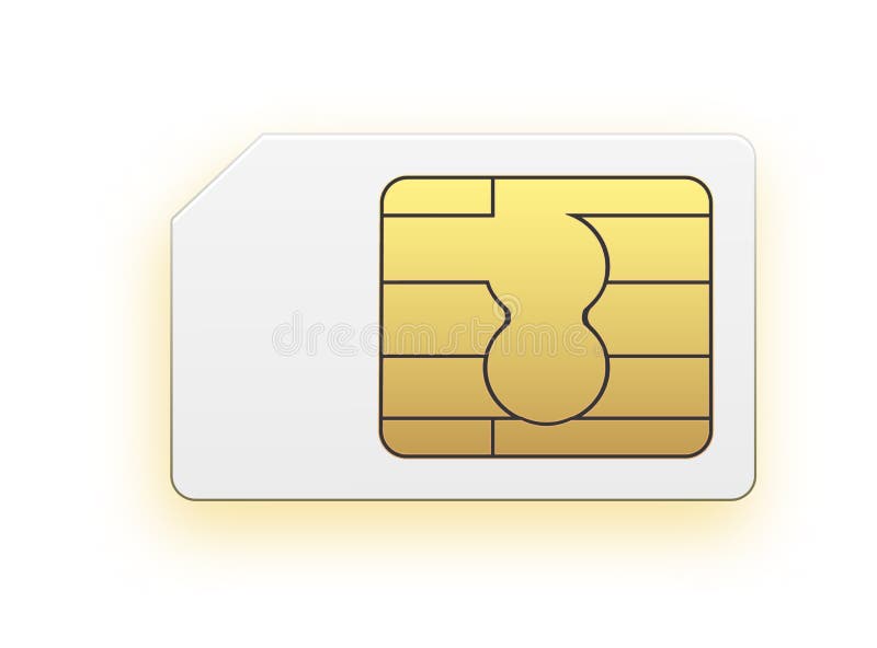 Vector Mini Sim Mobile Cellular Phone Sim Card Chip Isolated on ...