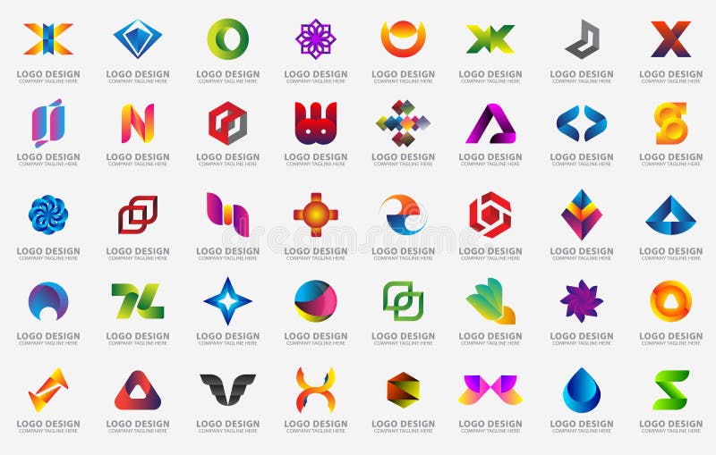 Minimal abstract logos stock vector. Illustration of computer - 169043506