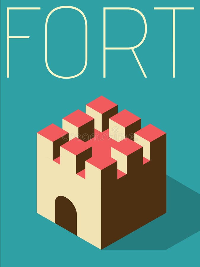 Vector Minimal Design - Fort - Illustration Stock Vector - Illustration ...