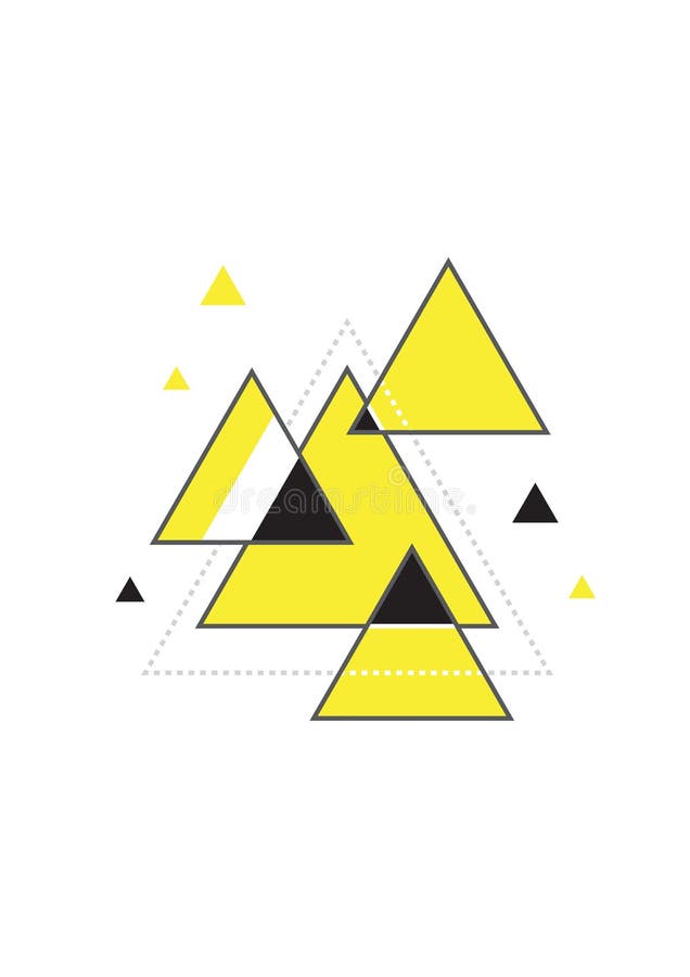 Vector Geometry Graphic, Yellow Triangle Abstract Background Stock ...