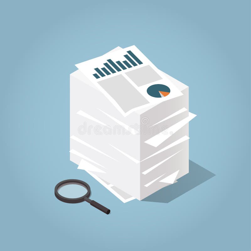 Isometric Stack of Paper Illustration Stock Vector - Illustration of ...