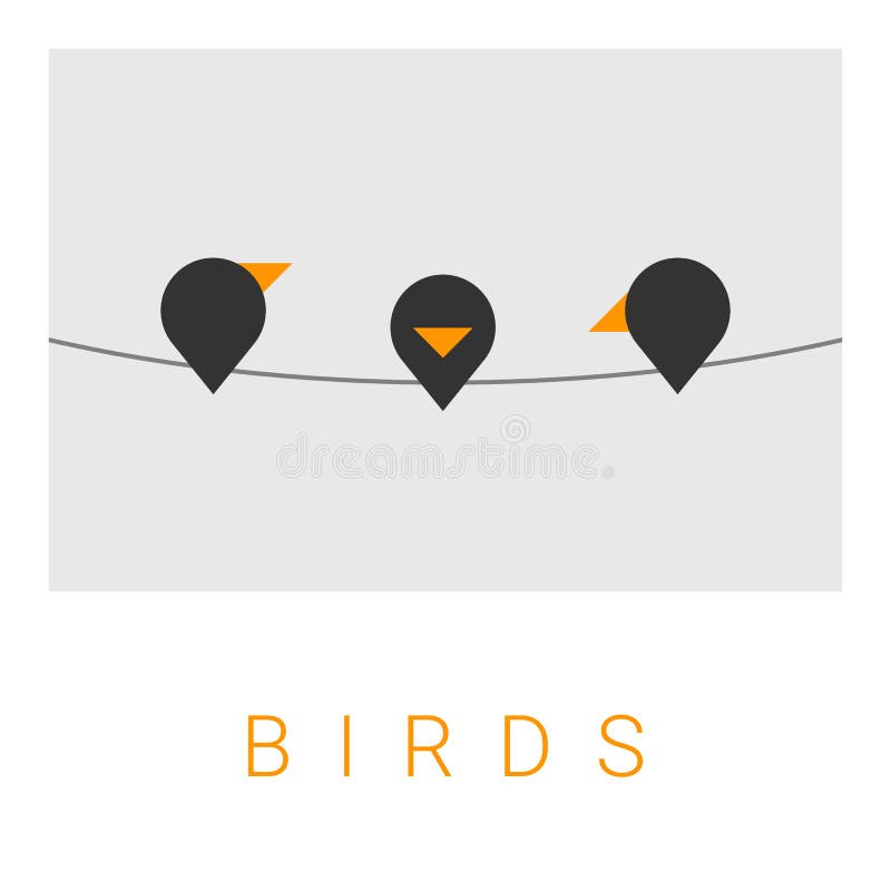 Vector Minimal Poster: Birds Stock Vector - Illustration of copy ...