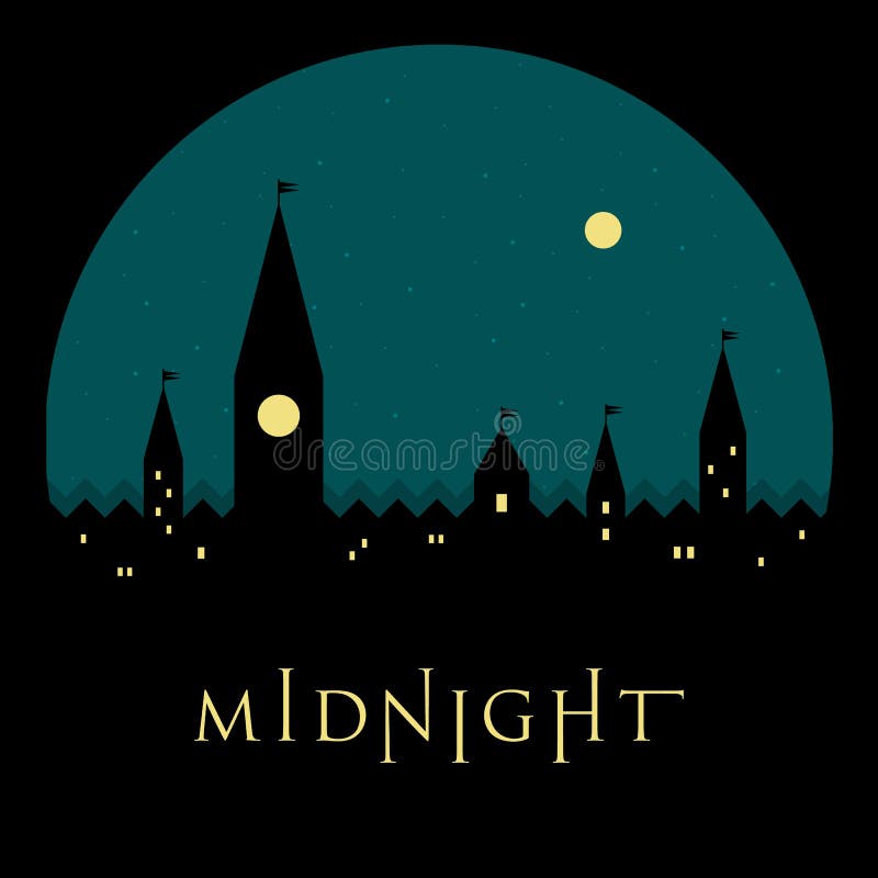 Vector Minimal Poster: Midnight Stock Vector - Illustration of ...