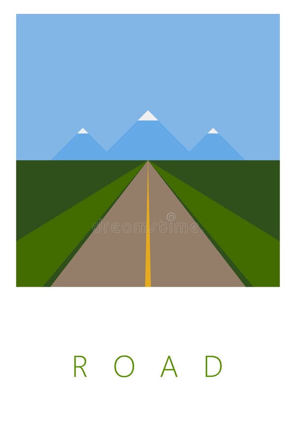 Vector Minimal Poster: Road Stock Vector - Illustration of line ...