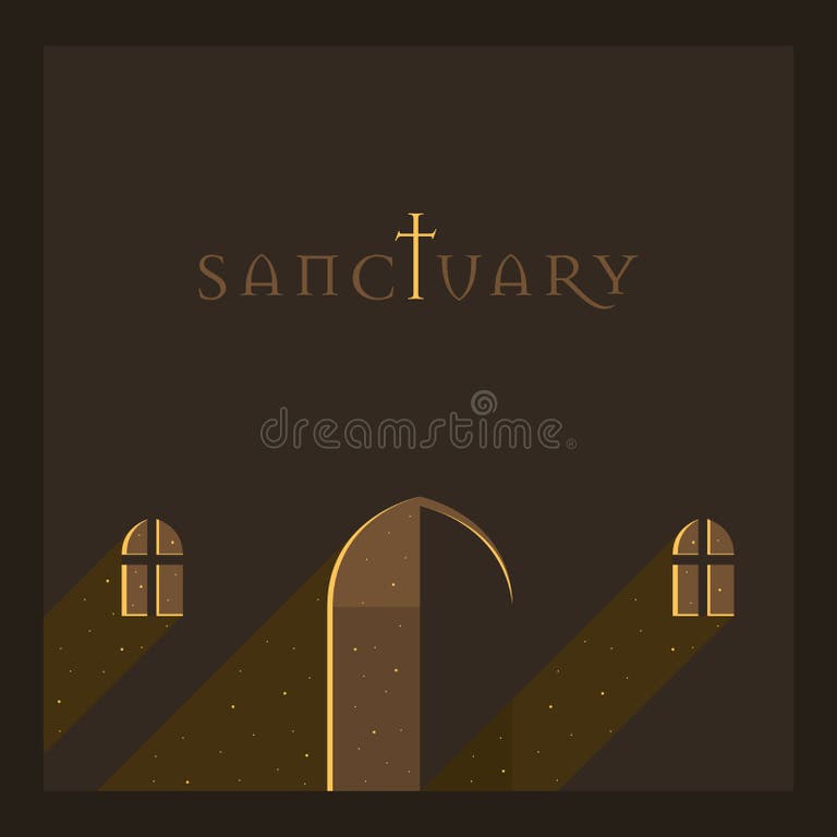 Vector Minimal Poster: Sanctuary Stock Vector - Illustration of graphic ...