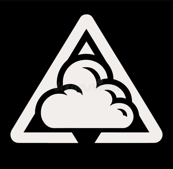 Vector, Minimal Storm Cloud Icon with Bold Triangular Frame. Stock ...