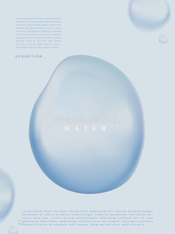 Vector Minimalist Abstract Water Drops Poster, Book Cover or ...
