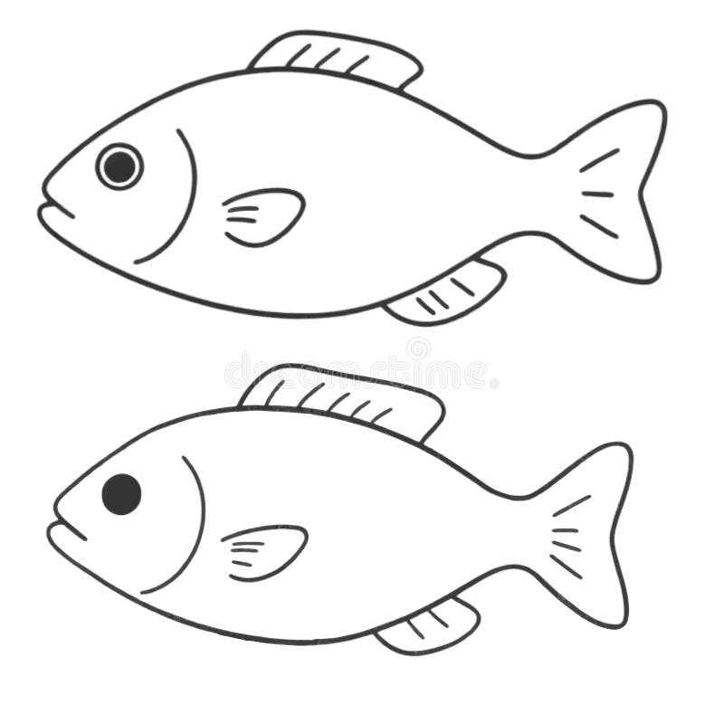 Simple Fish Outline Clip Art