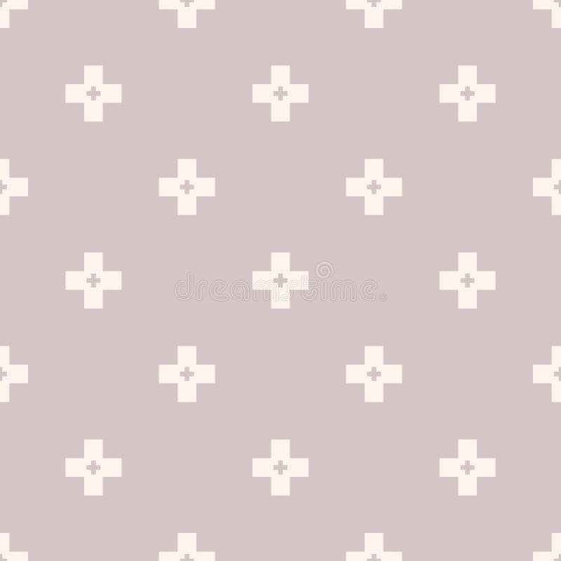 Vector Minimalist Geometric Seamless Pattern with Small Crosses. Lilac ...