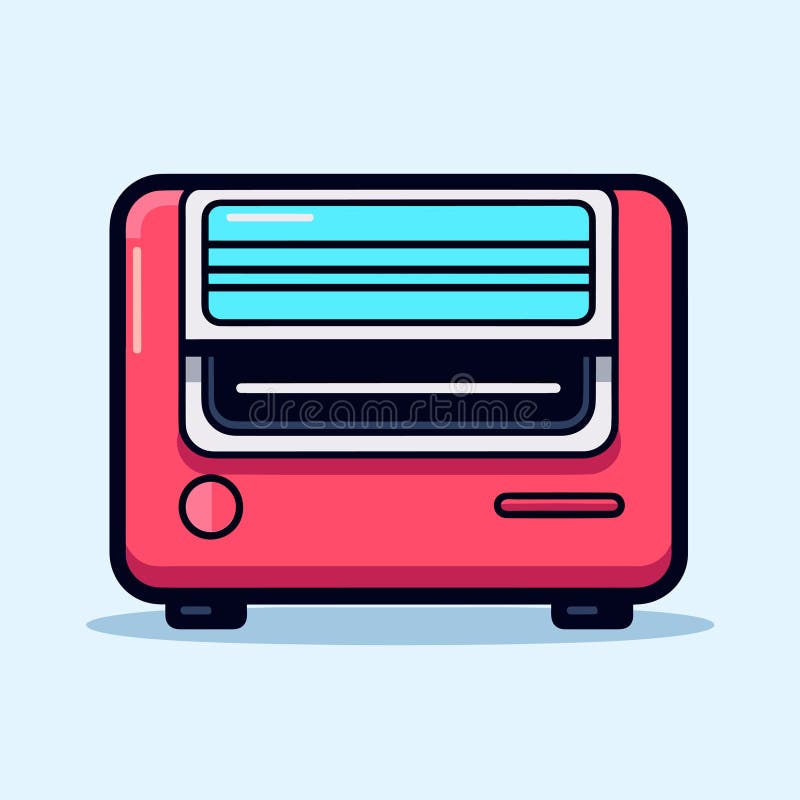Vector of a Minimalist Pink Toaster on a Clean Table Stock Vector ...