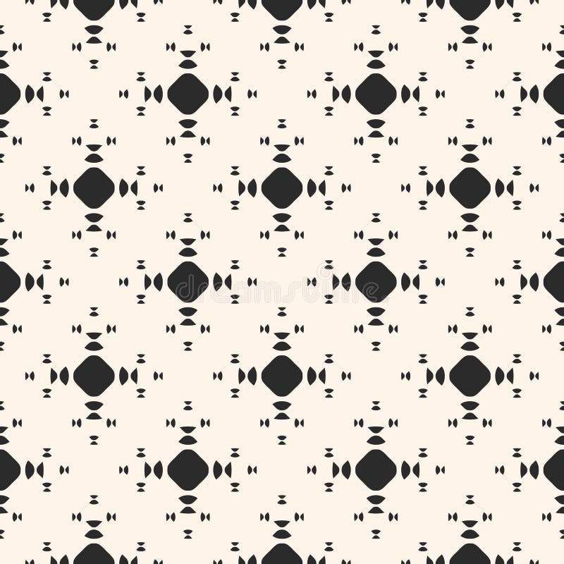Vector Minimalist Monochrome Seamless Pattern with Small Curved S ...