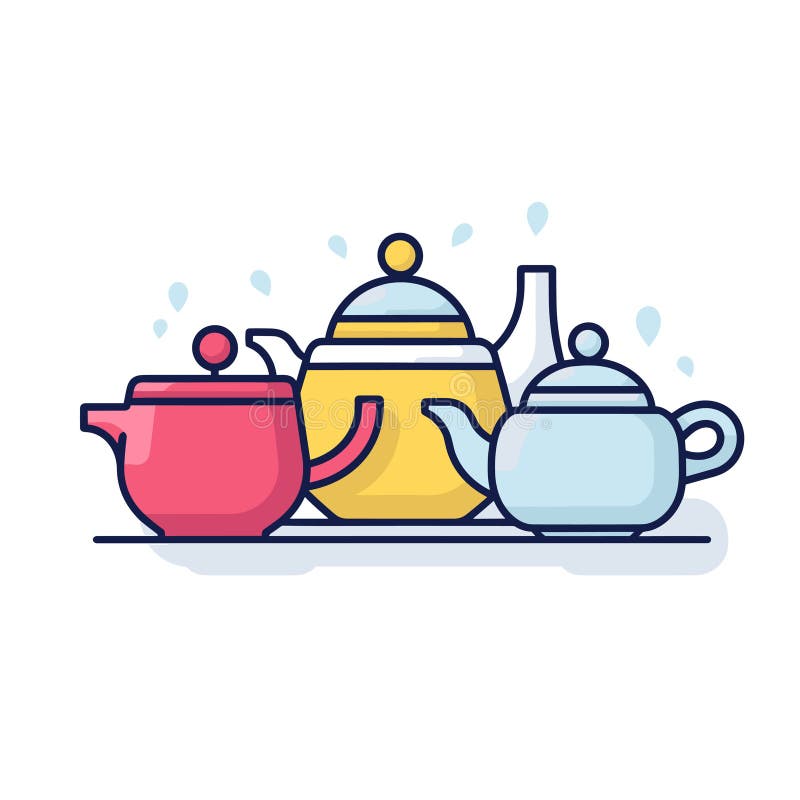 Vector of a Minimalist Tea Set on a Modern Table Stock Vector ...