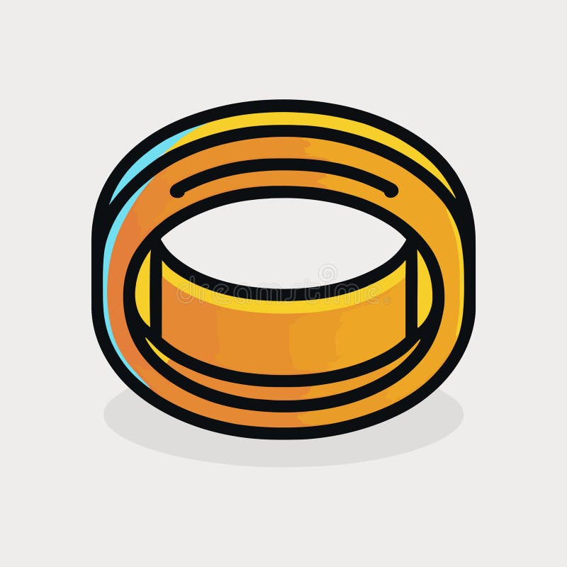 Vector of a Minimalist Yellow and Blue Ring on a Clean White Background ...