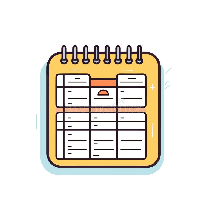 Vector of a Minimalist Yellow and White Calendar with the Current Date ...