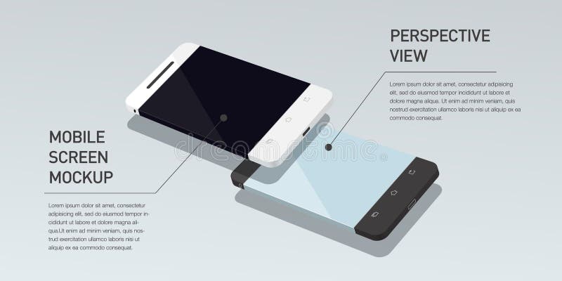 Vector Minimalistic 3d Isometric Illustration Cell Phone. Perspective ...
