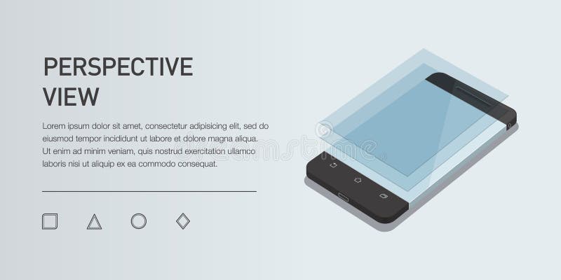 Vector Minimalistic 3d Isometric Illustration Cell Phone. Perspective ...