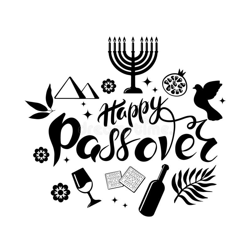 Vector Minimalistic Illustration of Passover Celebrations. Emblem of ...