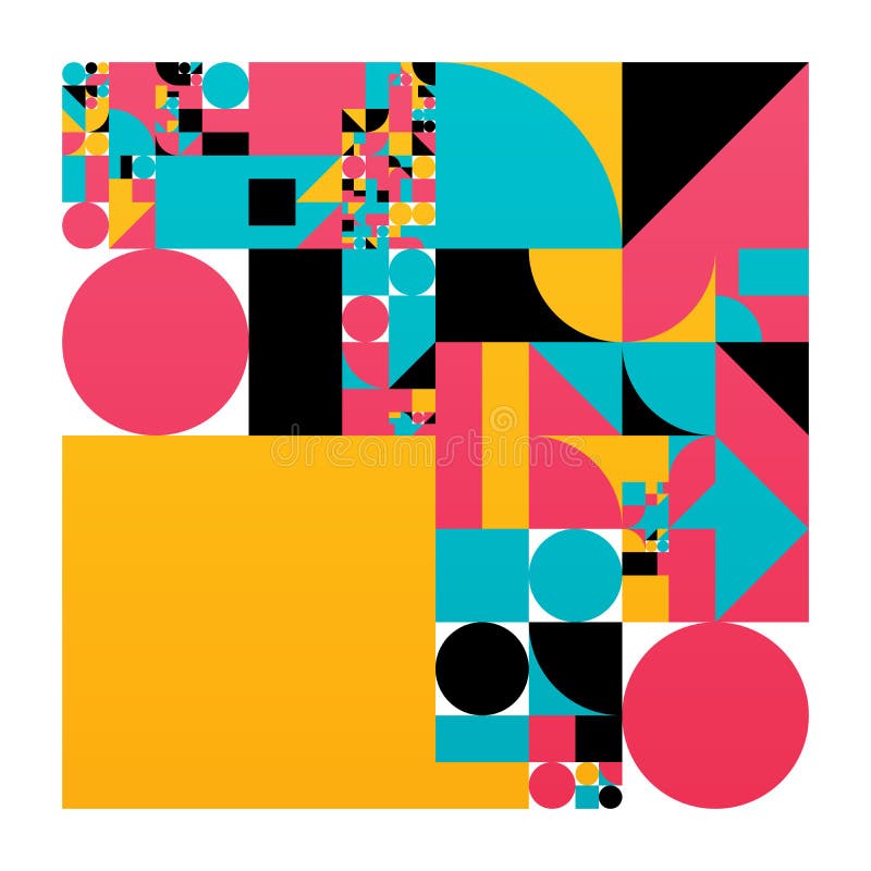 Vector Minimalistic Poster with Simple Shapes. Procedural Geometric ...