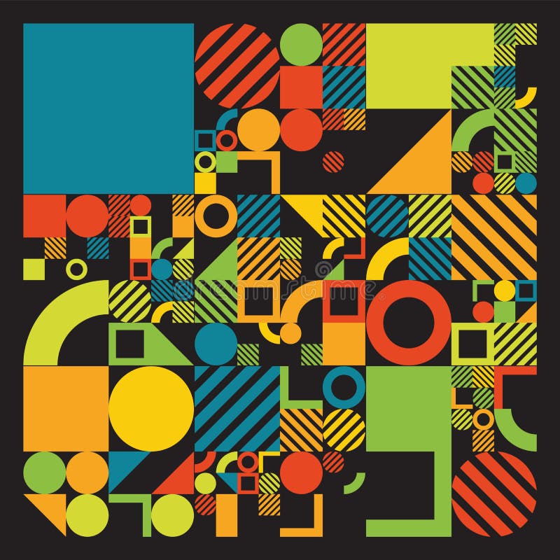 Vector Minimalistic Poster with Simple Shapes. Procedural Geometric ...