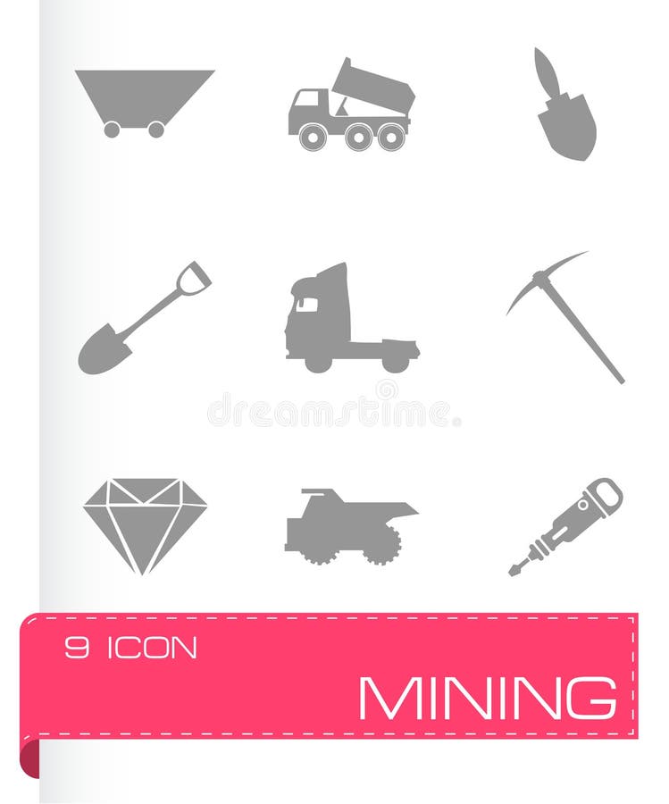 Vector mining icons set stock vector. Illustration of lamp - 53015459