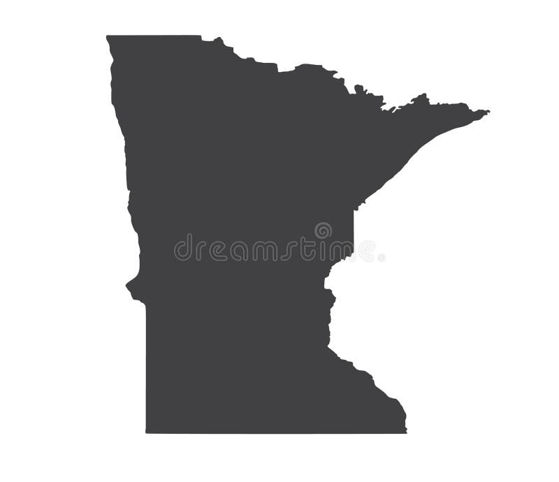 Vector Minnesota Map Silhouette Stock Illustration - Illustration of ...