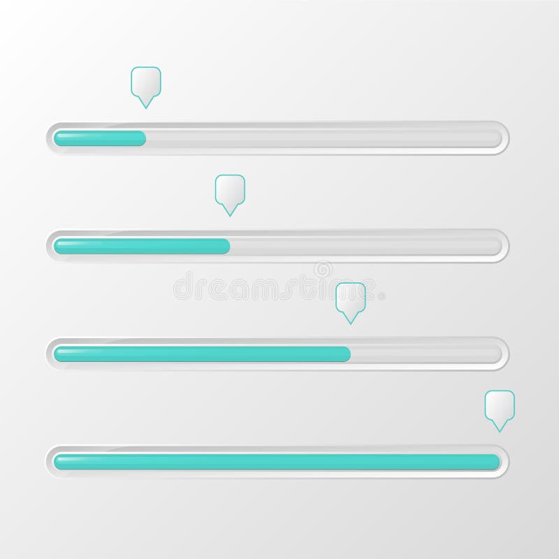 Vector Mint Progress Bars on Gray Background. Stock Vector ...