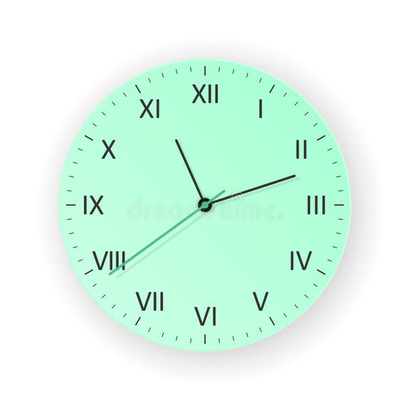 Vector mint simple clock stock vector. Illustration of finish - 217123675