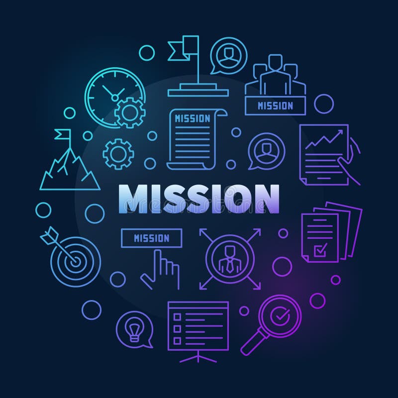 Vector Mission Statement Round Red Outline Illustration Stock Vector ...