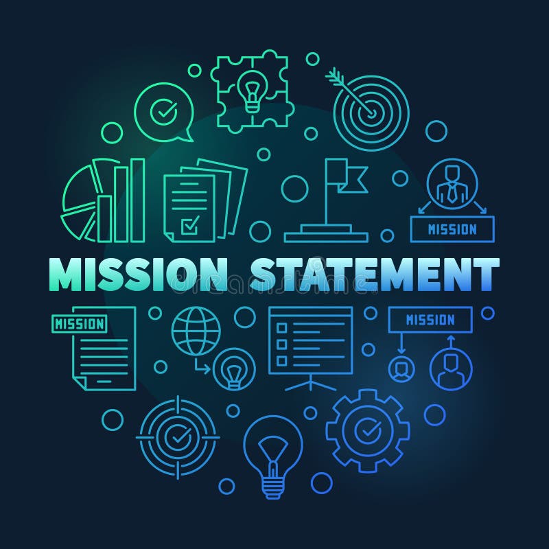 Vector Mission Statement Round Blue Outline Illustration Stock Vector ...