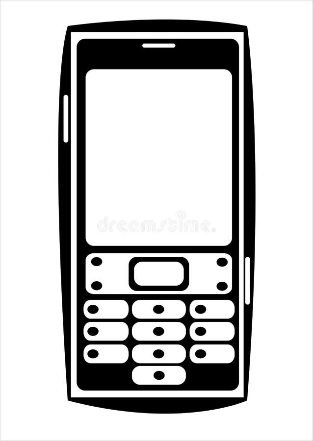 Vector Mobiele Die Telefoon Op Wit Wordt Geïsoleerd Vector Illustratie ...