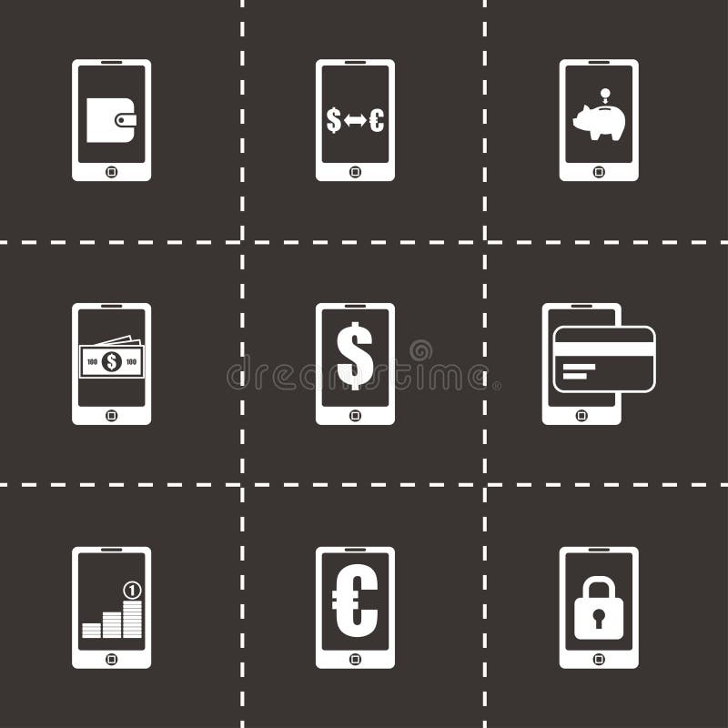 Vector Mobile Banking Icon Set Stock Vector - Illustration of bill ...